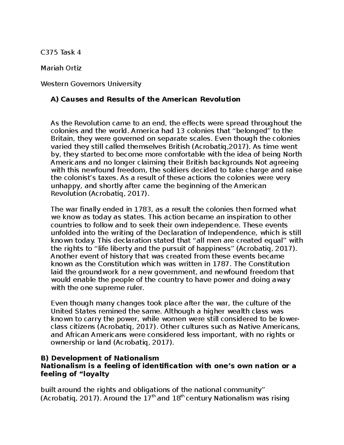 C375 this is task number 4 - C375 Task 4 Mariah Ortiz Western Governors ...