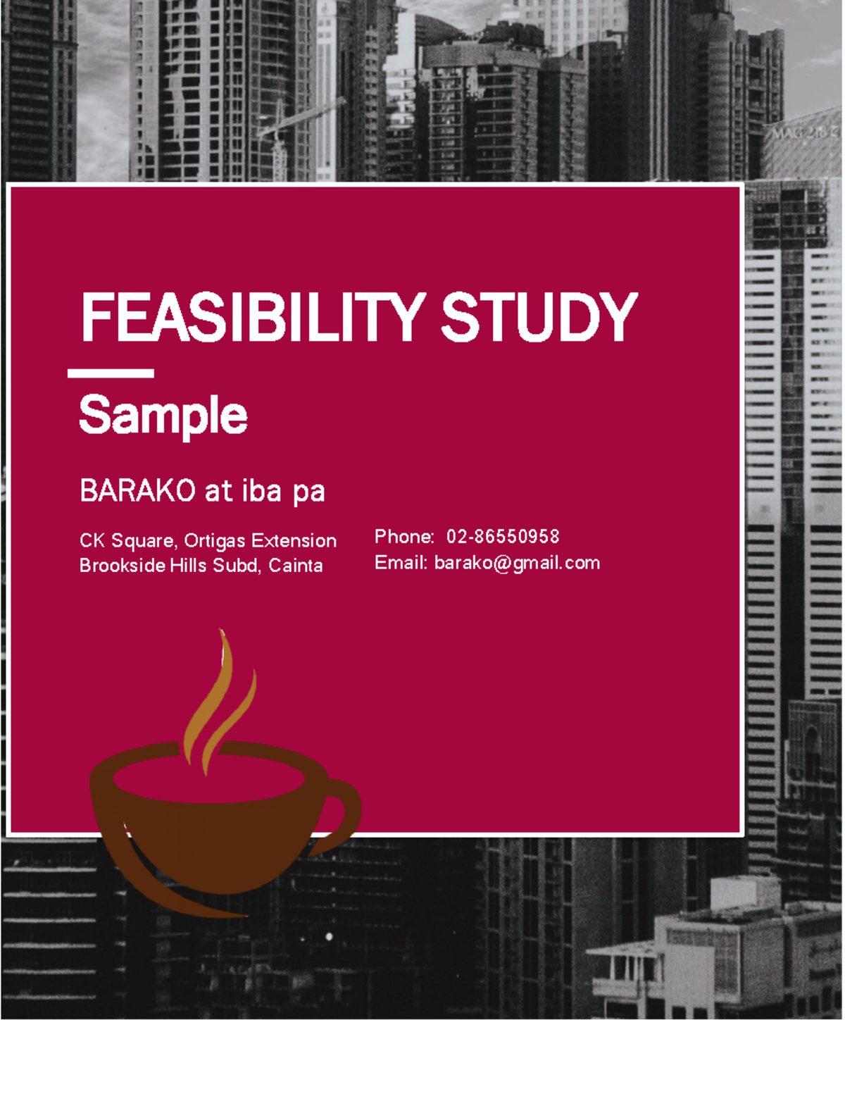 Act1 - Business Feasibility Analysis for a Coffee Shop - 1 Sample ...