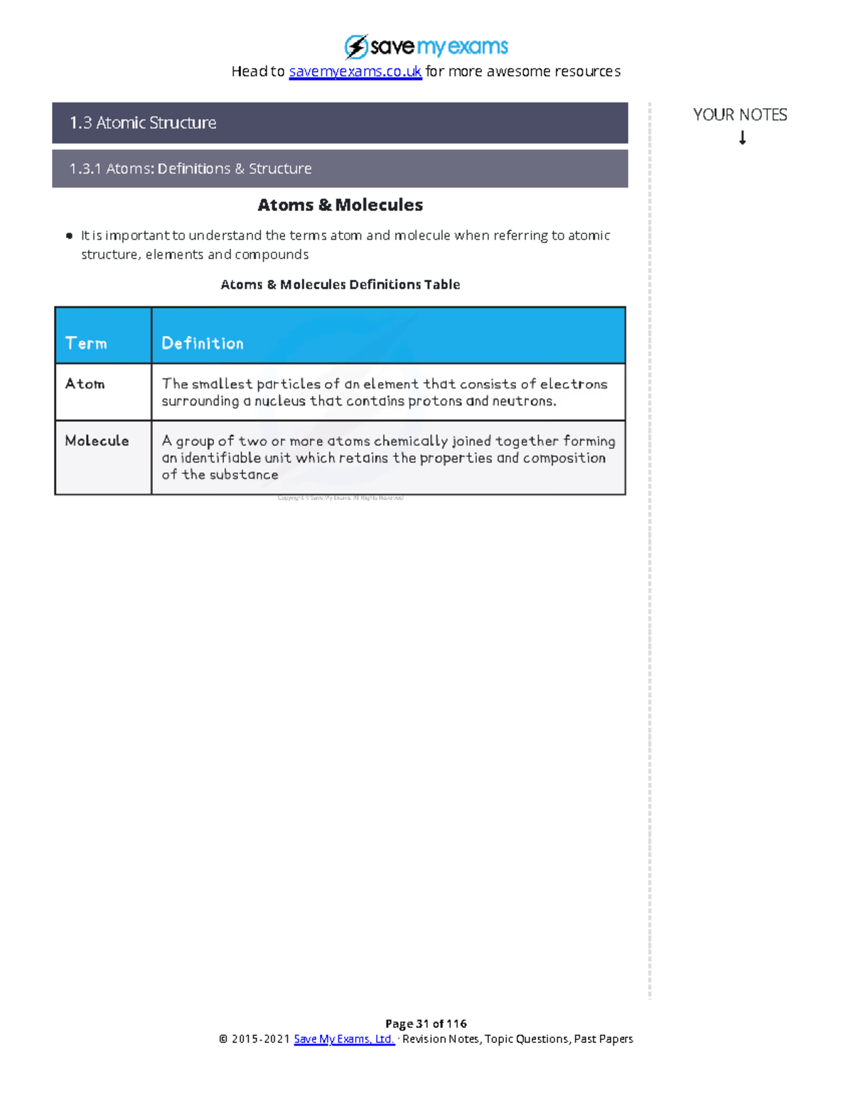 Atomic Structure and Stoichiometry Revision Notes - Page 31 of 116 ...