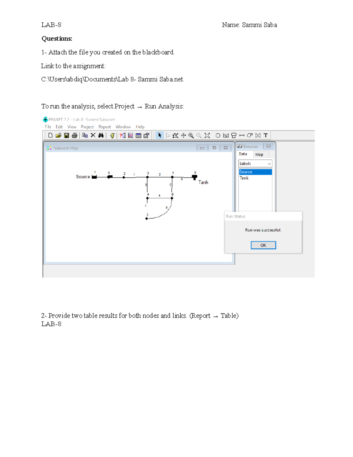 Instruction-LAB 8 - Notes brief - LAB-8 Name: Sammi Saba Questions: 1 ...