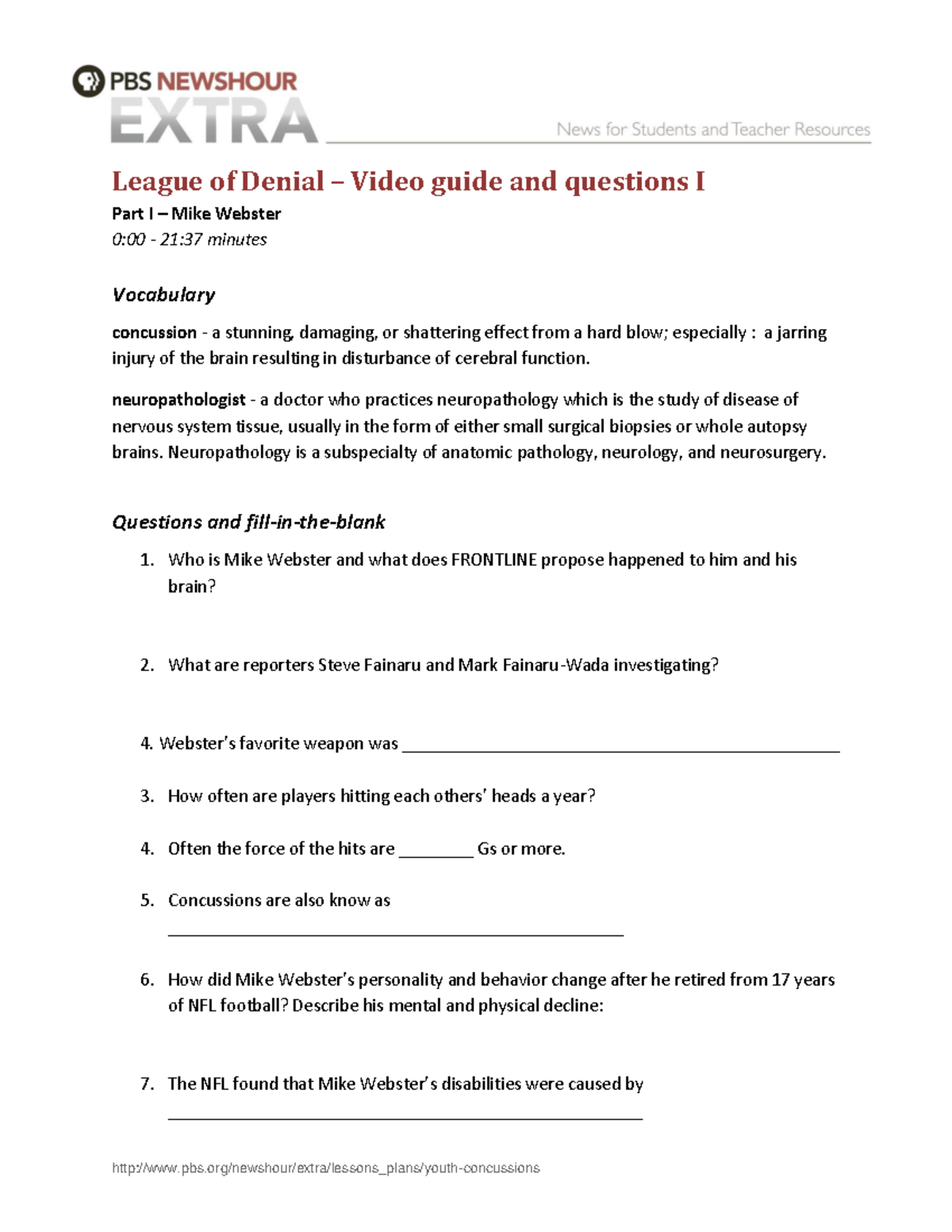 League of Denial Video Guide - League of Denial – Video guide and ...