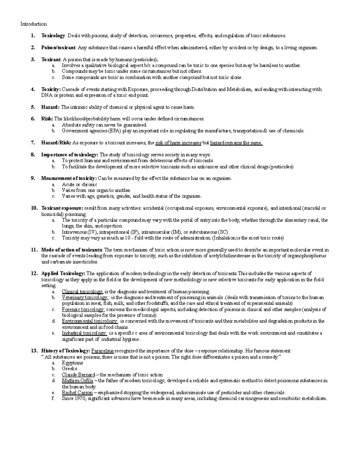 Introduction outline - summary - BIOL 2222 - Studocu