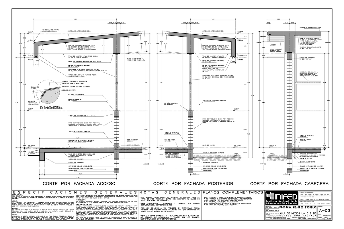 A-03 Cortes POR Fachada - Taller de Diseño 5 - Studocu