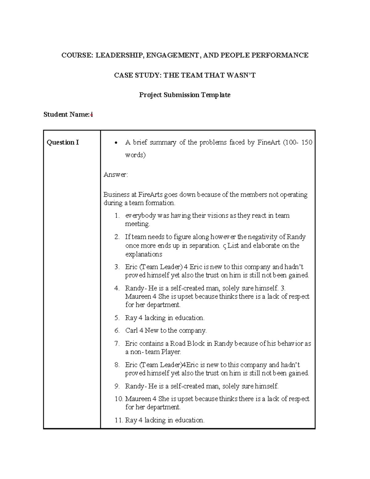 S Project Submission Leadership - COURSE: LEADERSHIP, ENGAGEMENT, AND ...