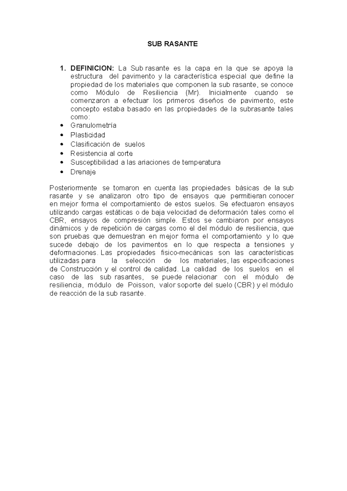 Ilide - SUB RASANTE DEFINICION: La Sub rasante es la capa en la que se ...