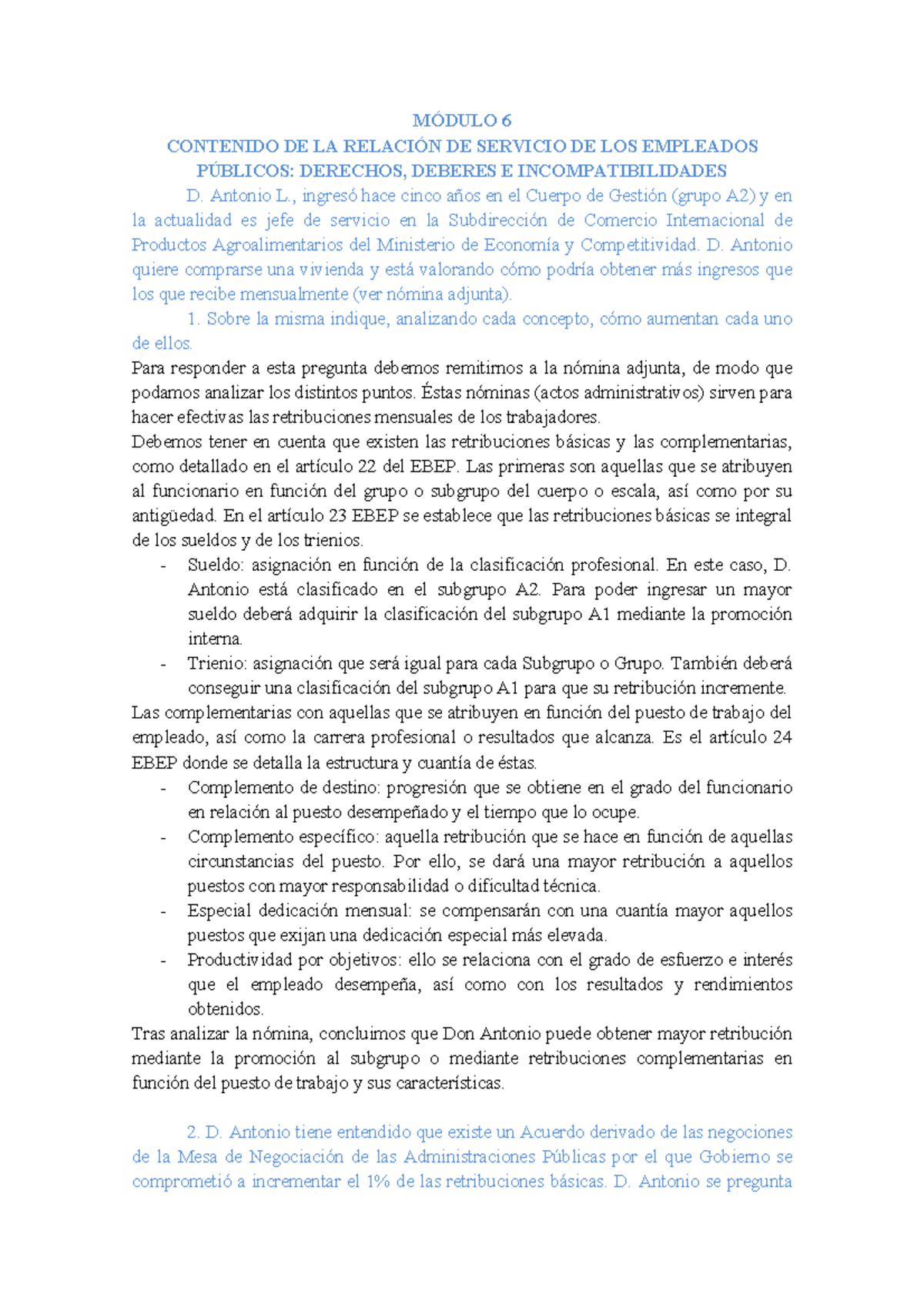 Práctica 6 - Admin III - MÓDULO 6 CONTENIDO DE LA RELACIÓN DE SERVICIO DE LOS EMPLEADOS PÚBLICOS ...