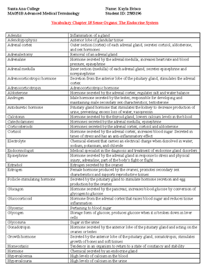 Chapter 11 Vocabulary - Santa Ana College Name: Kayla Brisco MA051B ...