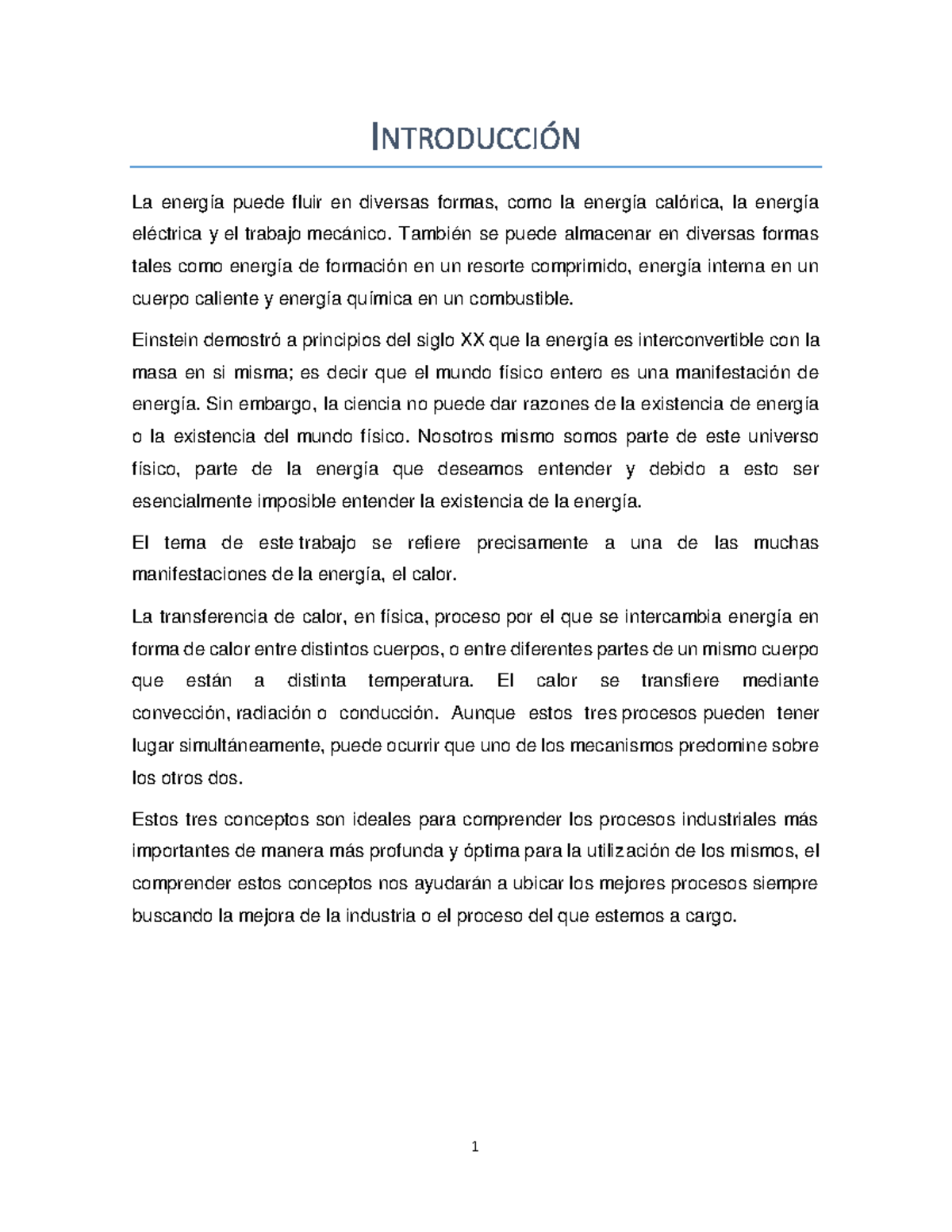 Transferencia de Calor - INTRODUCCIÓN La energía puede fluir en ...