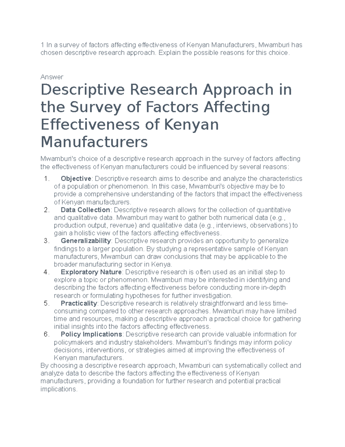 RESEARCH METHODOLOGY - 1 In a survey of factors affecting effectiveness ...