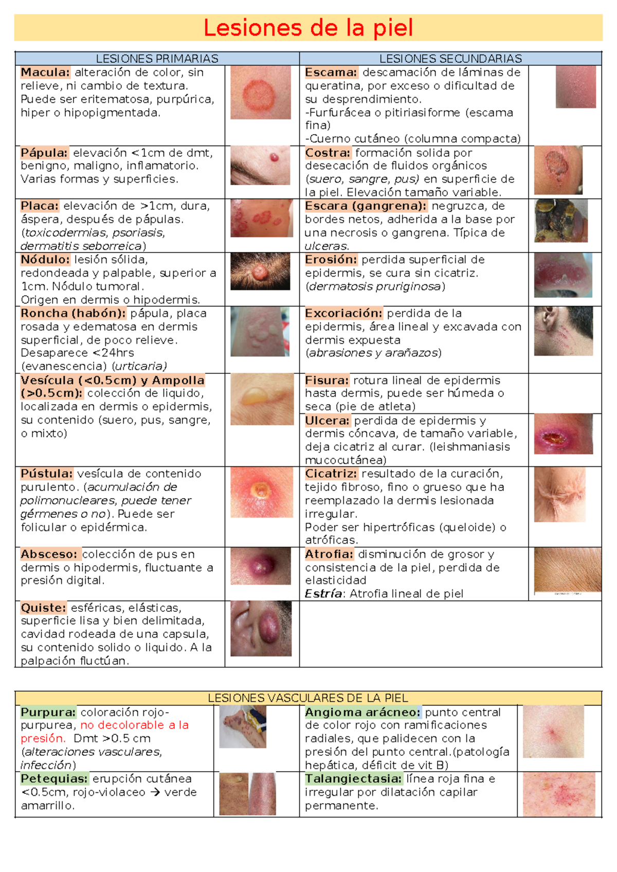 Lesiones DE LA PIEL - Lesiones de la piel LESIONES PRIMARIAS LESIONES ...