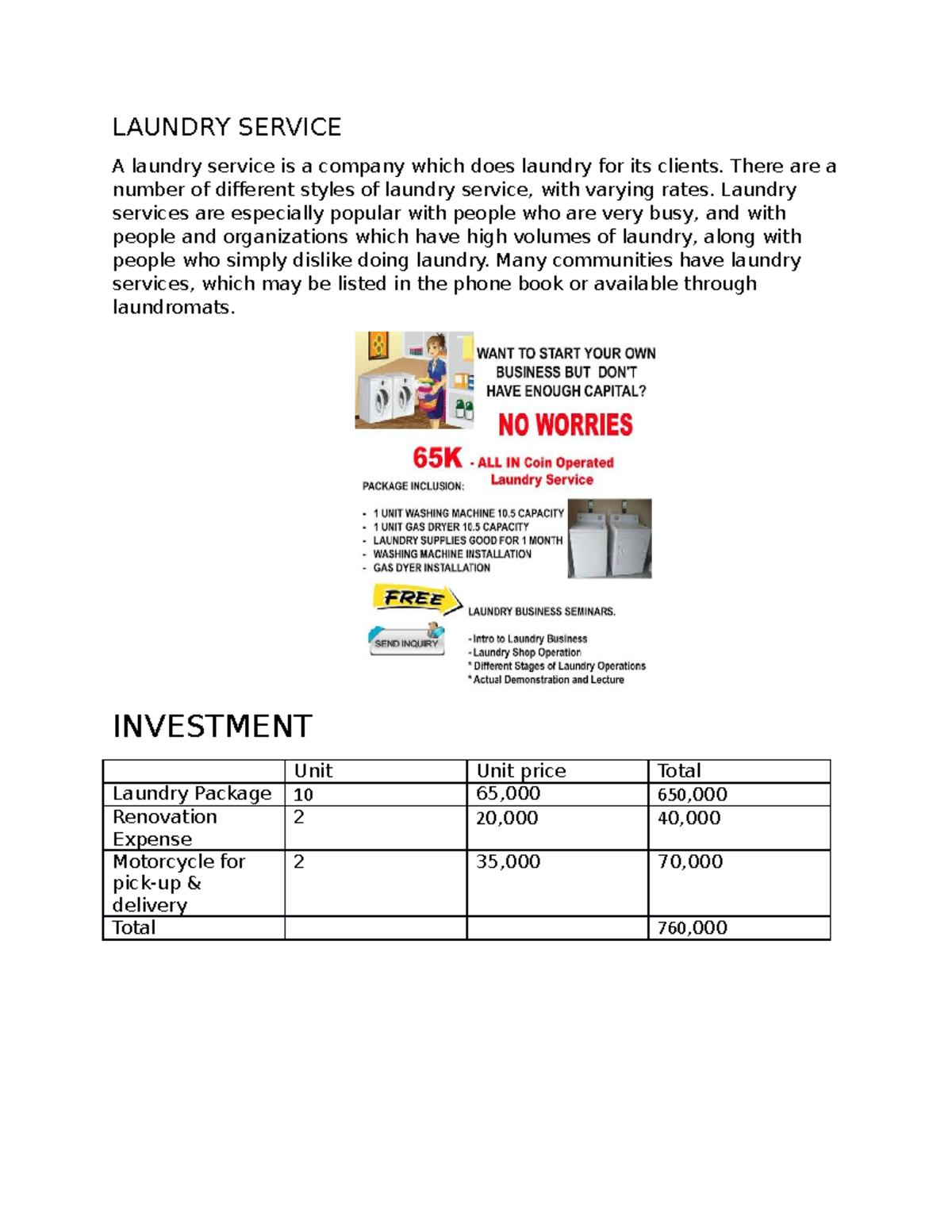 Laundry - LAUNDRY SERVICE A laundry service is a company which does ...