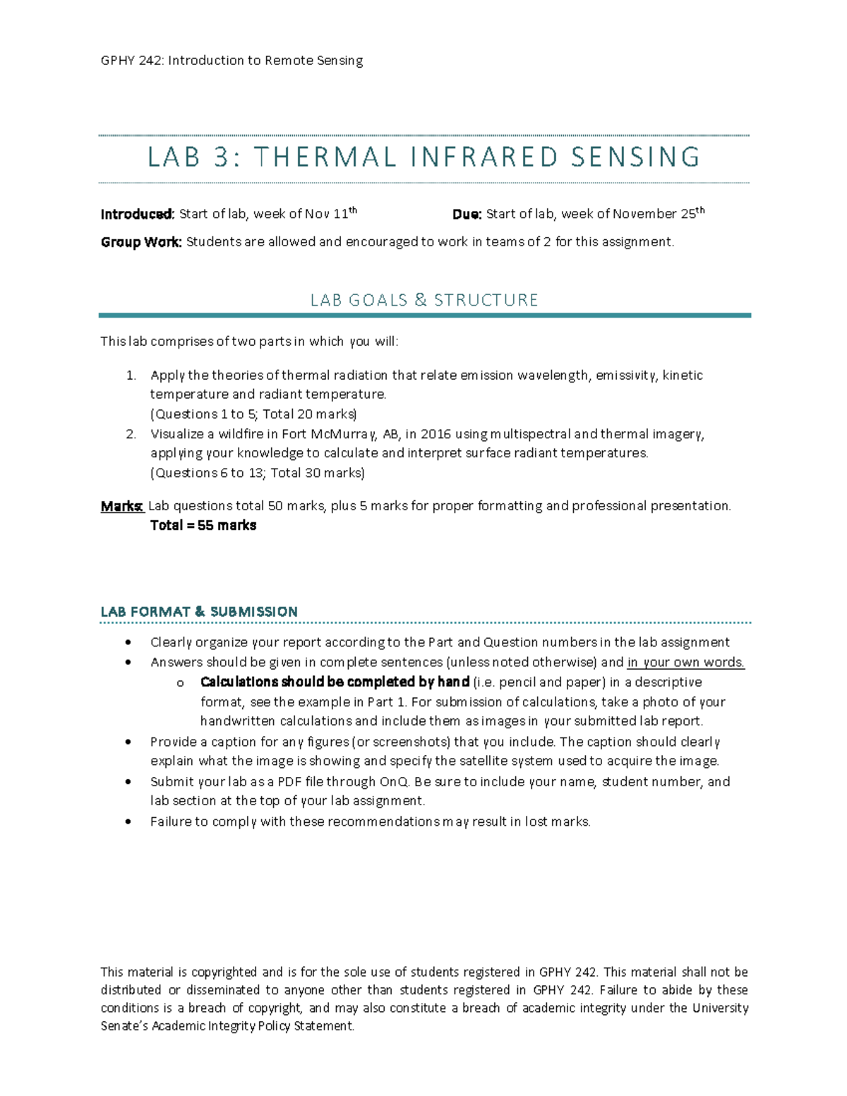Lab3 242 - lab 3 - This material is copyrighted and is for the sole use ...