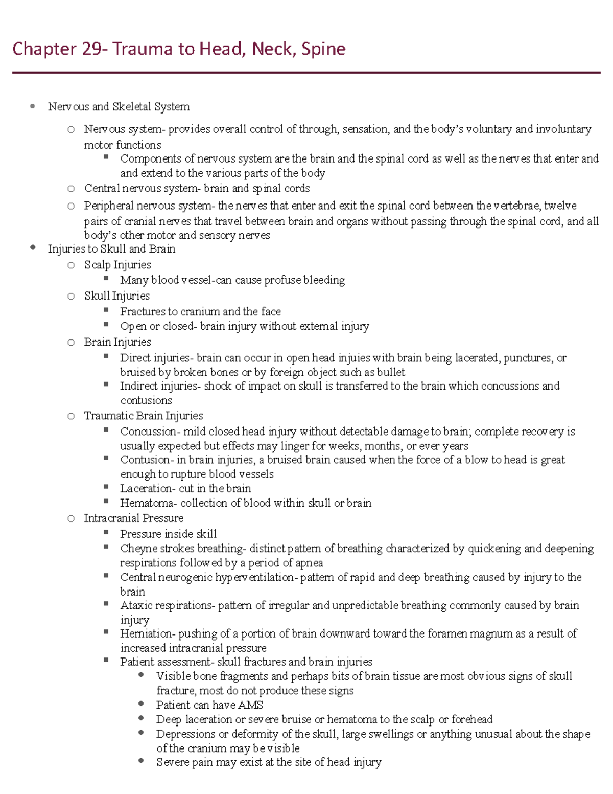 Chapter 29 - Cutsumbis - Chapter 29- Trauma to Head, Neck, Spine ...