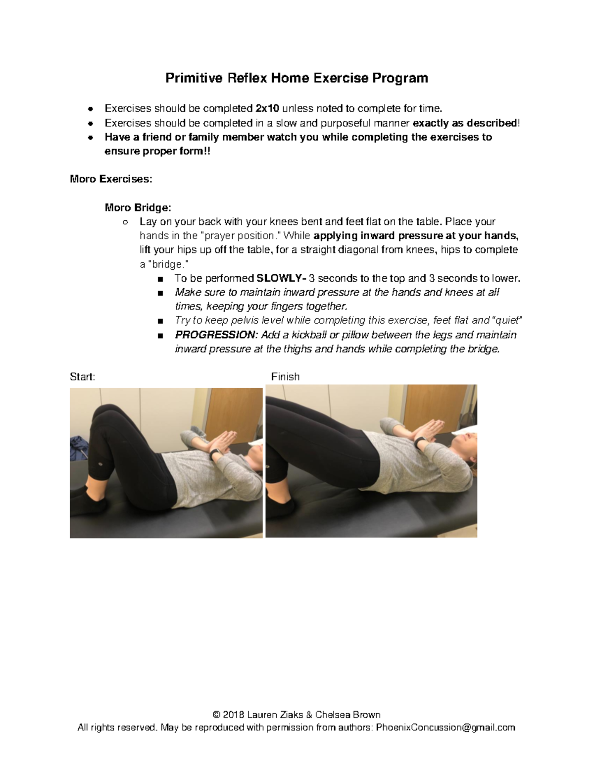 Primitive Reflex Exercises Low Level - © 2018 Lauren Ziaks & Chelsea ...