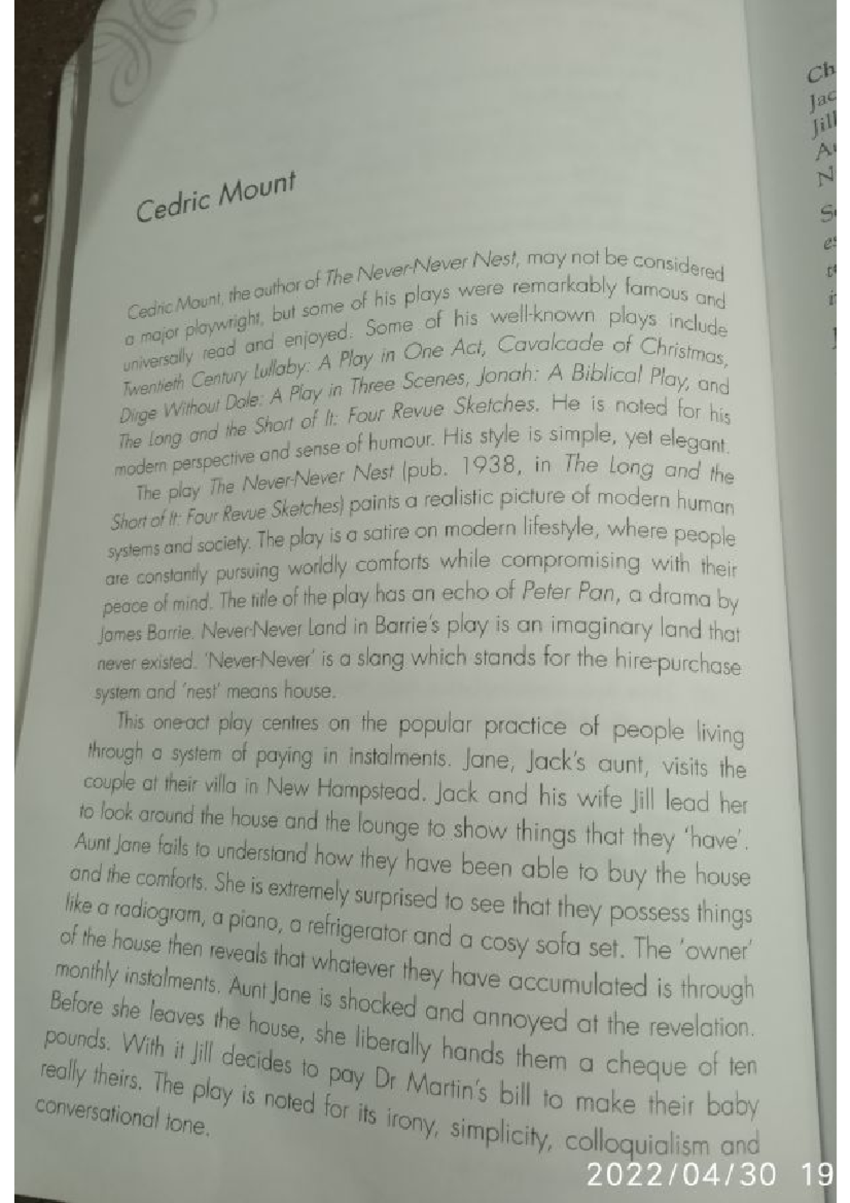 The never never nest - BMMC English , Modern prose and Drama - Studocu