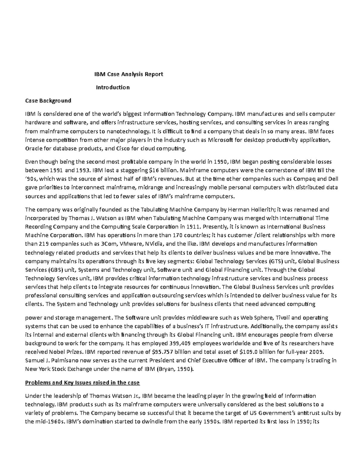 IBM Assignment-Parvatee Room 1 - IBM Case Analysis Report Introduction ...