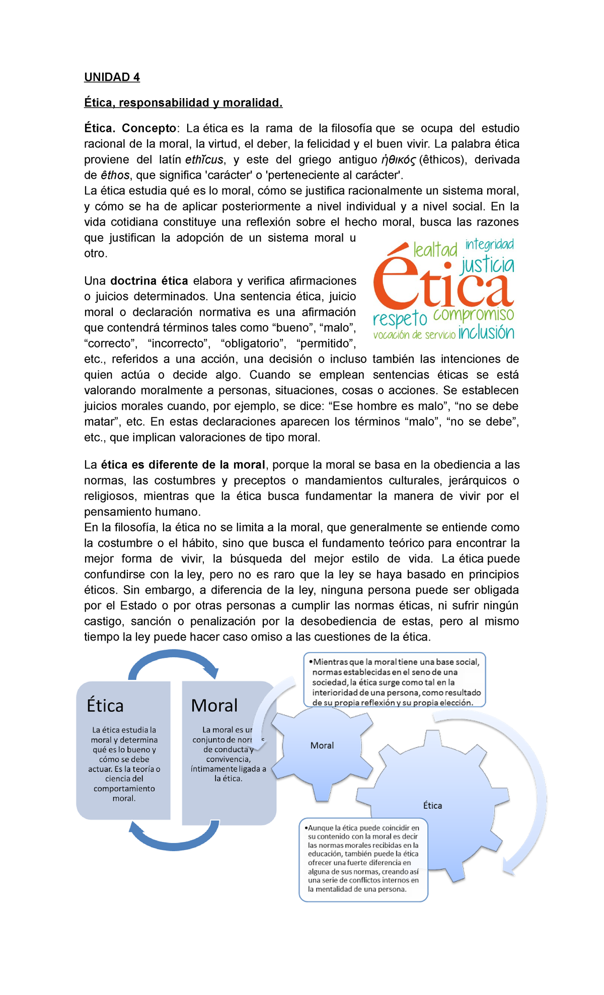 EJE 4 Etica Y Responsabilidad - UNIDAD 4 Ética, responsabilidad y ...