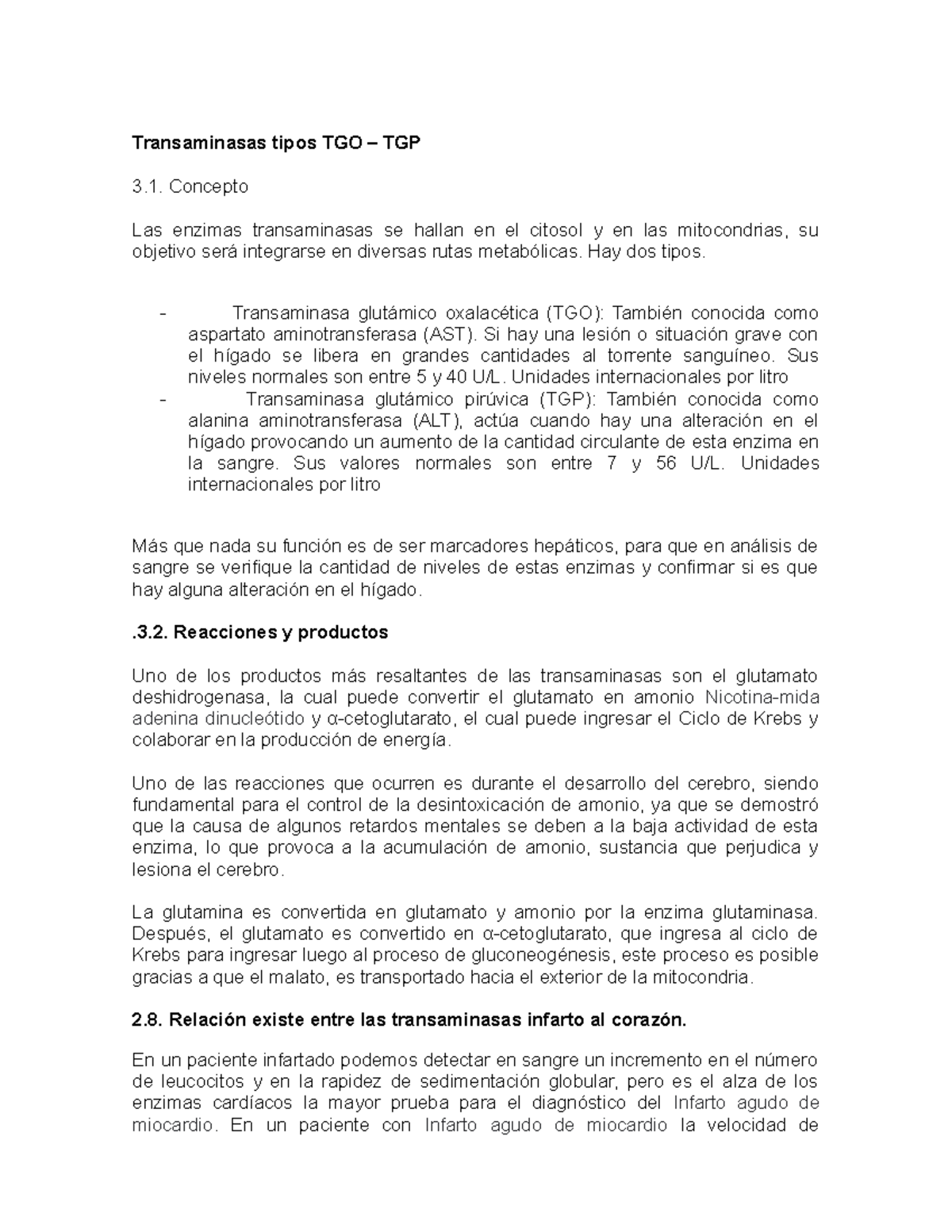 Transaminasas tipos TGO - Hay dos tipos. Transaminasa glutámico ...