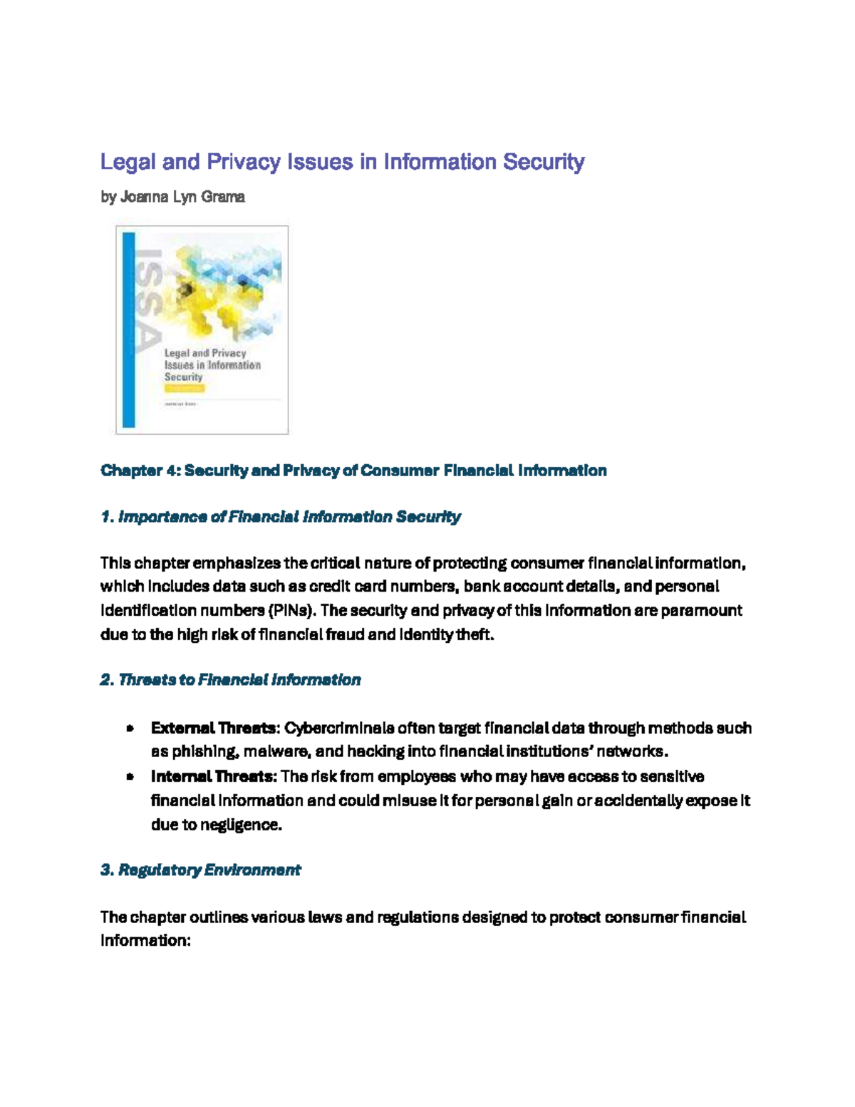 In-depth Summary of Chapter 4. Information Security Overview C841 ...