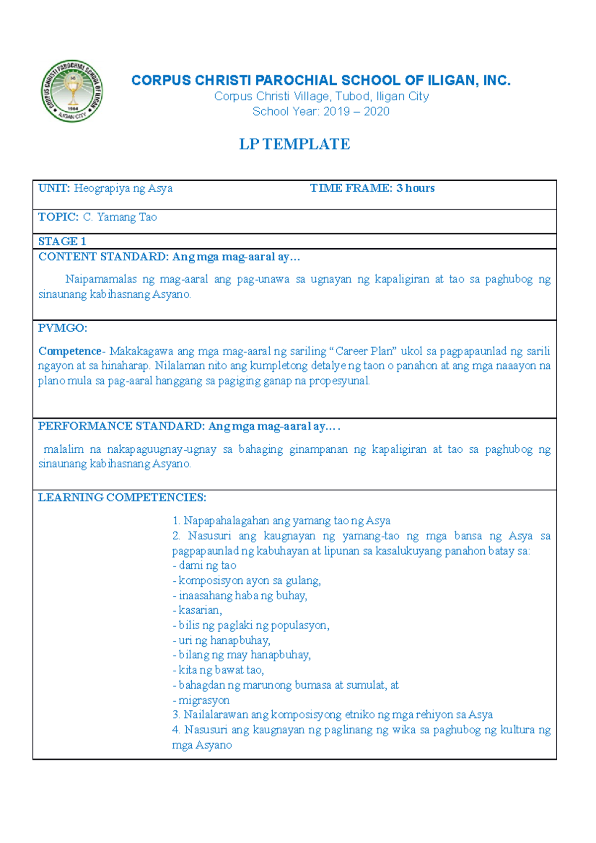 LP Lesson 3 - Final notes for teaching lectures and discussion for ...