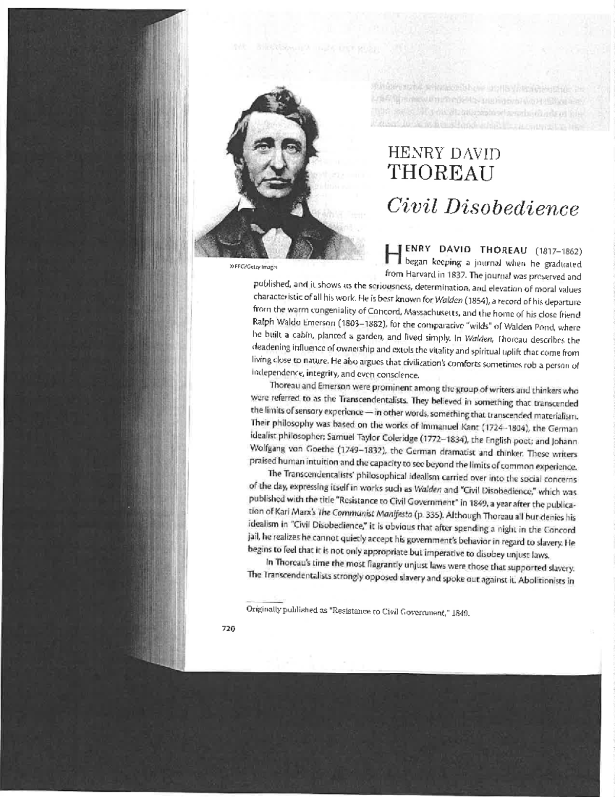 Thoreau - Civil Disobedience - Images HENRY DAVID THOREAU Civil ...