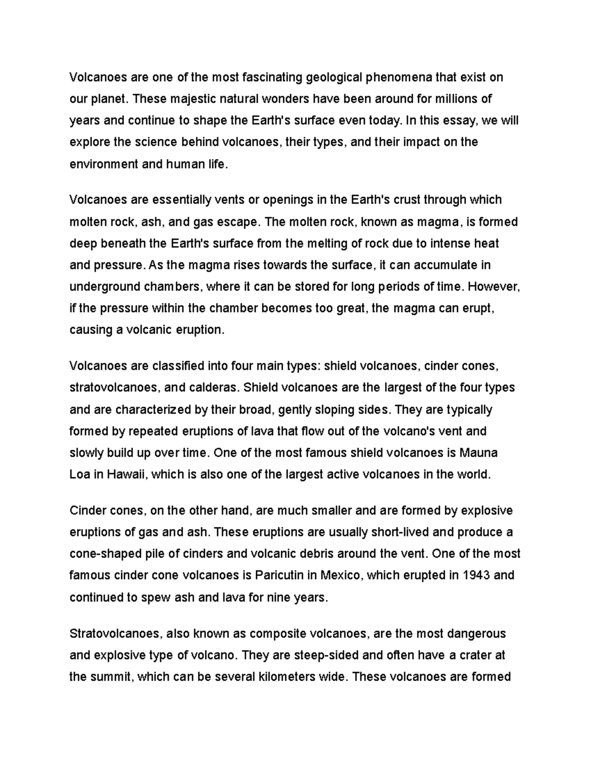 Studoc-3 - Class essay - Volcanoes are one of the most fascinating ...