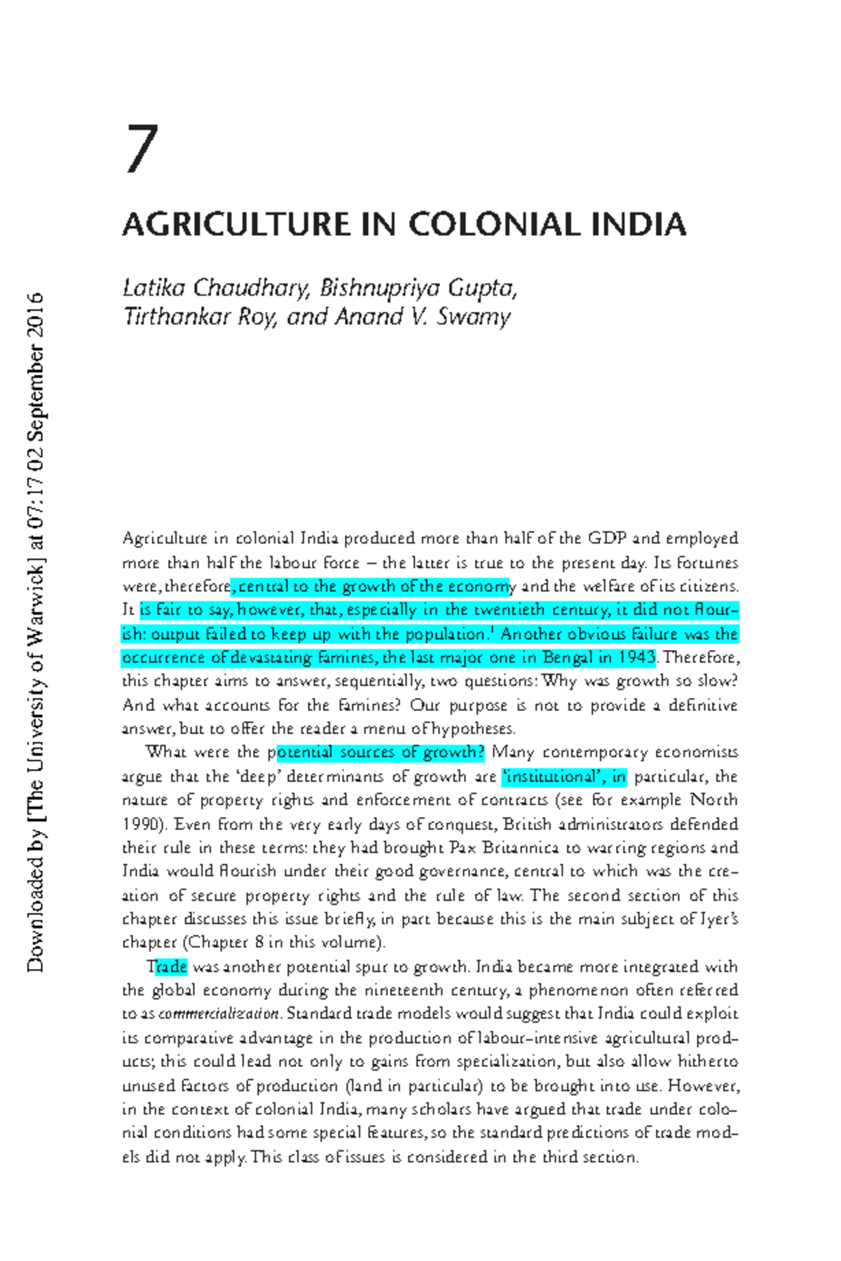 Agriculture in Colonial India - 7 AGRICULTURE IN COLONIAL INDIA Latika ...