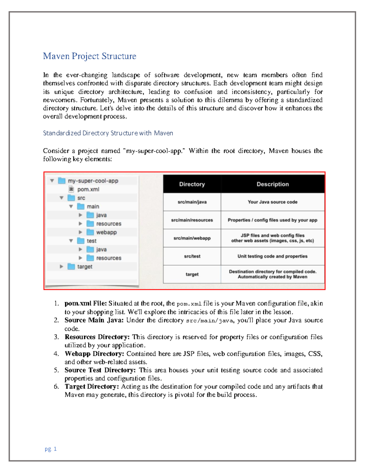 09. Maven Project Structure - pg. 1 Maven Project Structure In the ever-changing landscape of ...