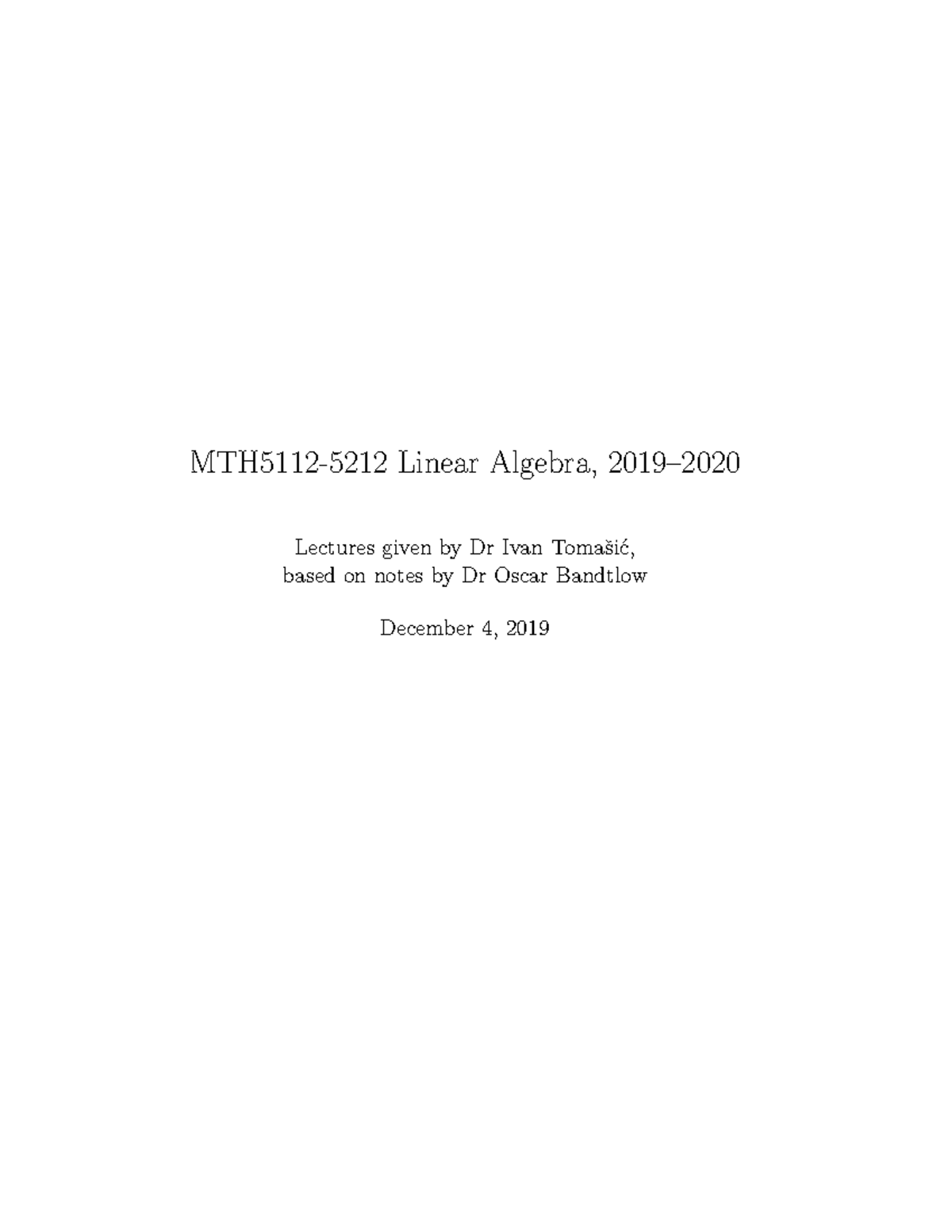 Notes 2019 - All lectures and course sheets on linear algebra 1 ...