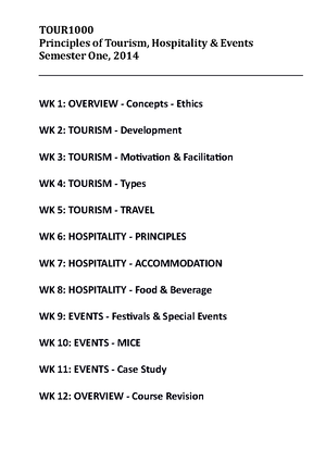 Destination mix - TOUR1000 - THE DESTINATION MIX 1. Overview about ...