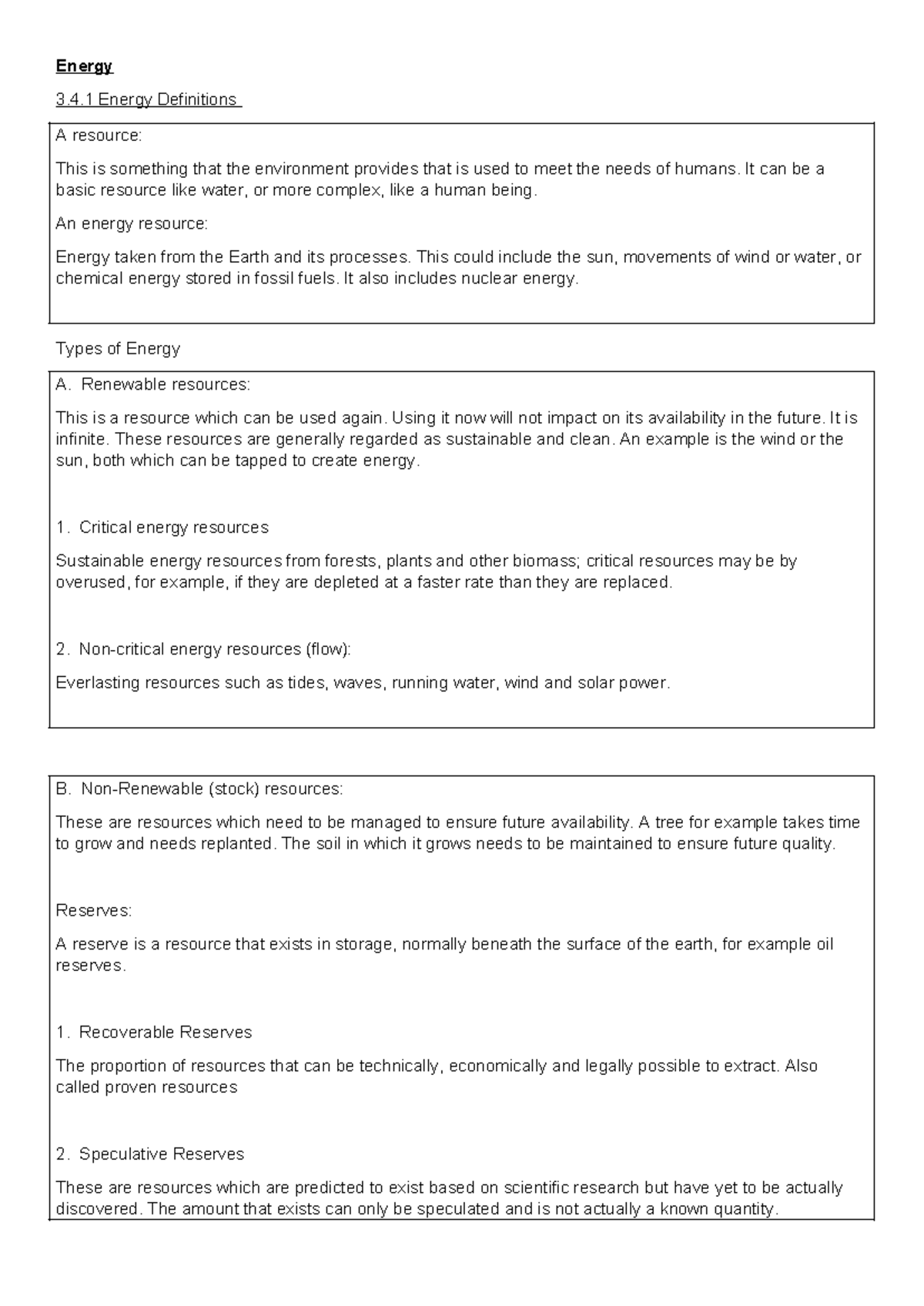 Energy - Energy 3.4 Energy Definitions A resource: This is something ...