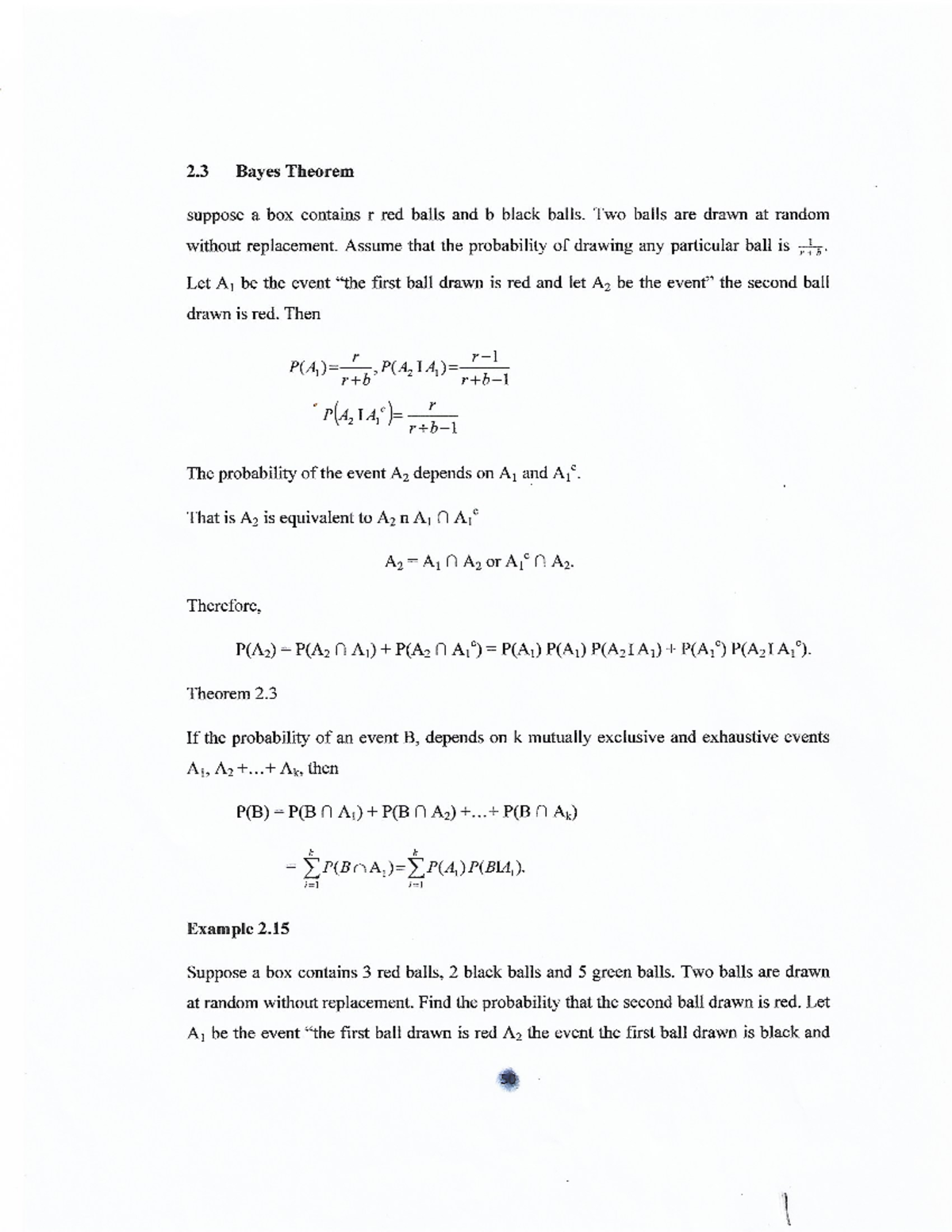 Bayees theorem note - Linear Algebra - Studocu