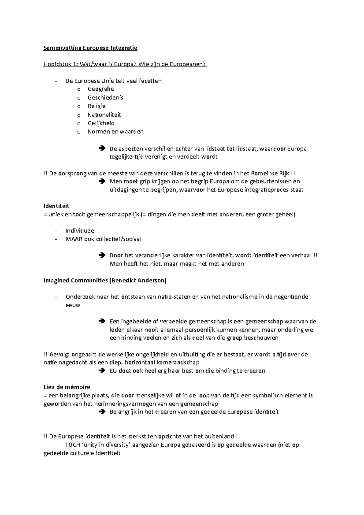 Samenvatting Europese integratie - Samenvatting Europese Integratie ...