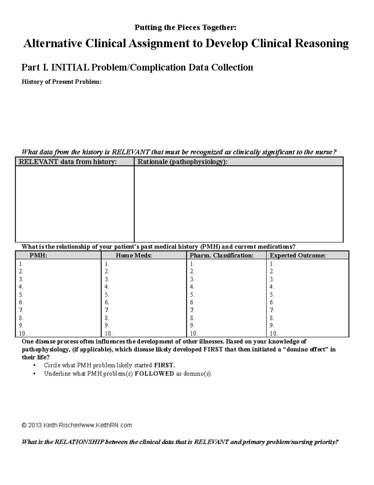 Alternative-Clinical-Reasoning-Assignment - Putting the Pieces Together ...