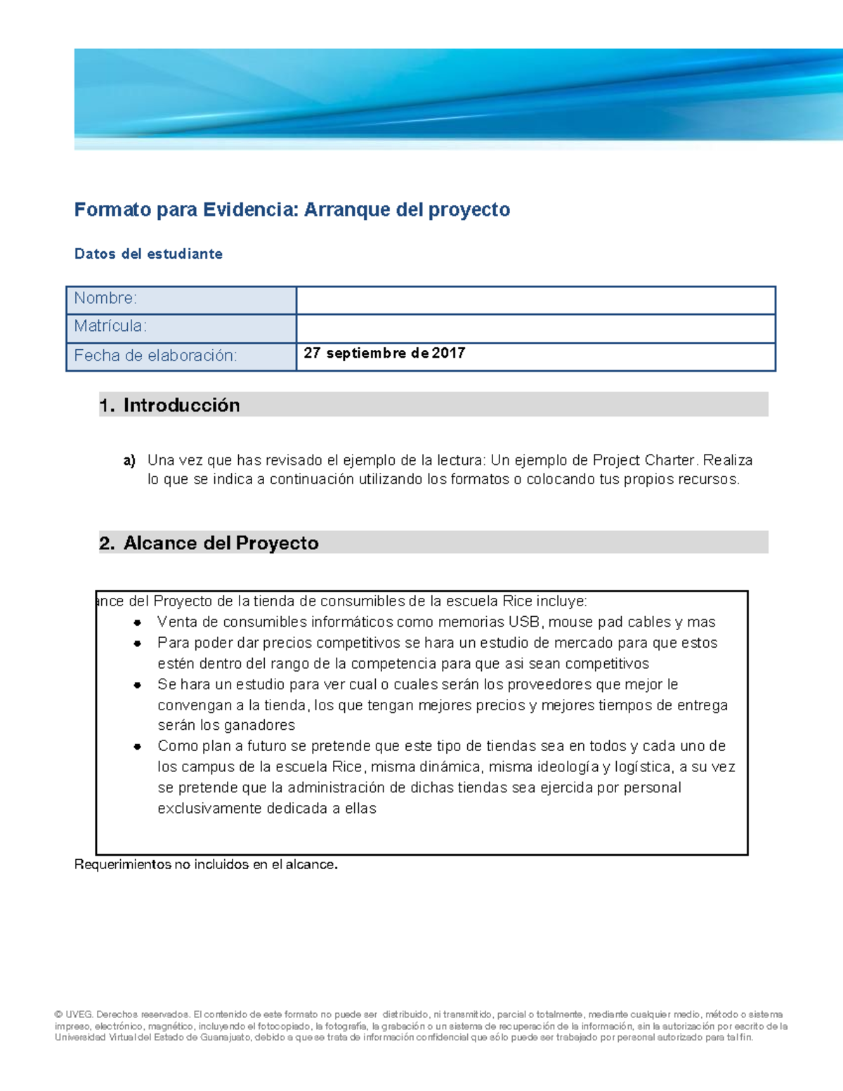 499074122 Arranque de Proyecto Gestion de Proyectos UVEG 4784293 ...