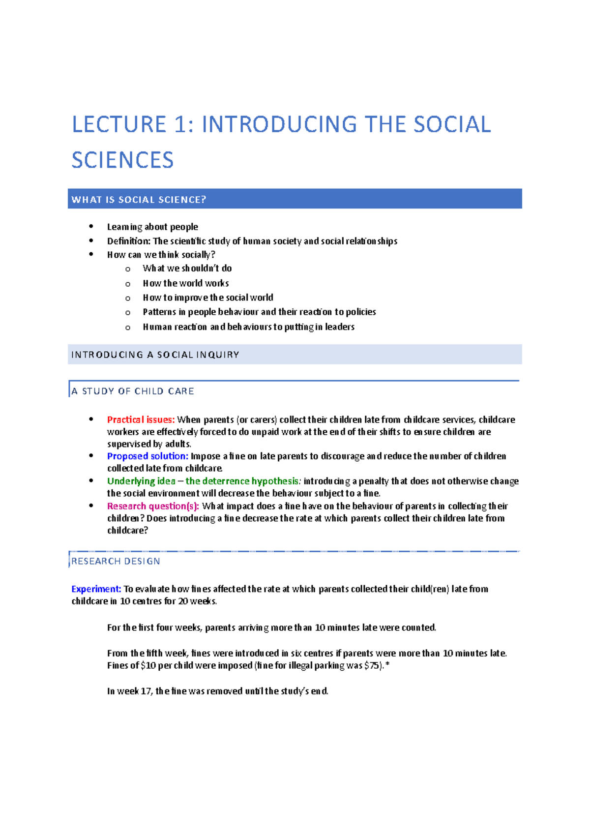 Lecture 1 - Intro to Social S - LECTURE 1: INTRODUCING THE SOCIAL ...