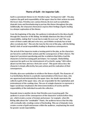 30 Quotes from An Inspector Calls with analysis - 30 Quotes from An ...