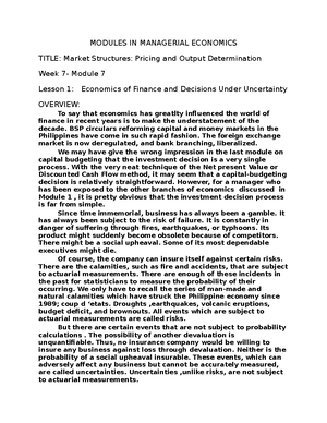 Modules IN Managerial Microeconomic 1 - MODULES IN MANAGERIAL ...