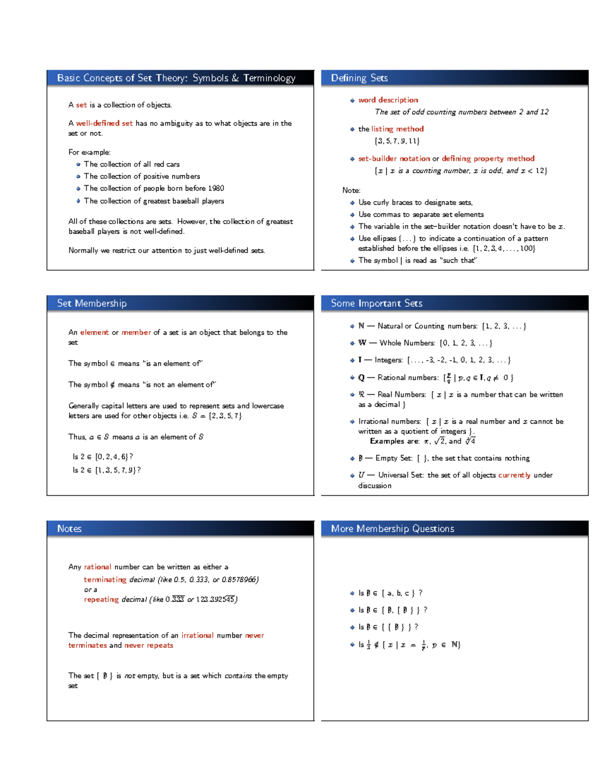 Set03-2x3 - Tutorial assignments - Basic Concepts of Set Theory ...