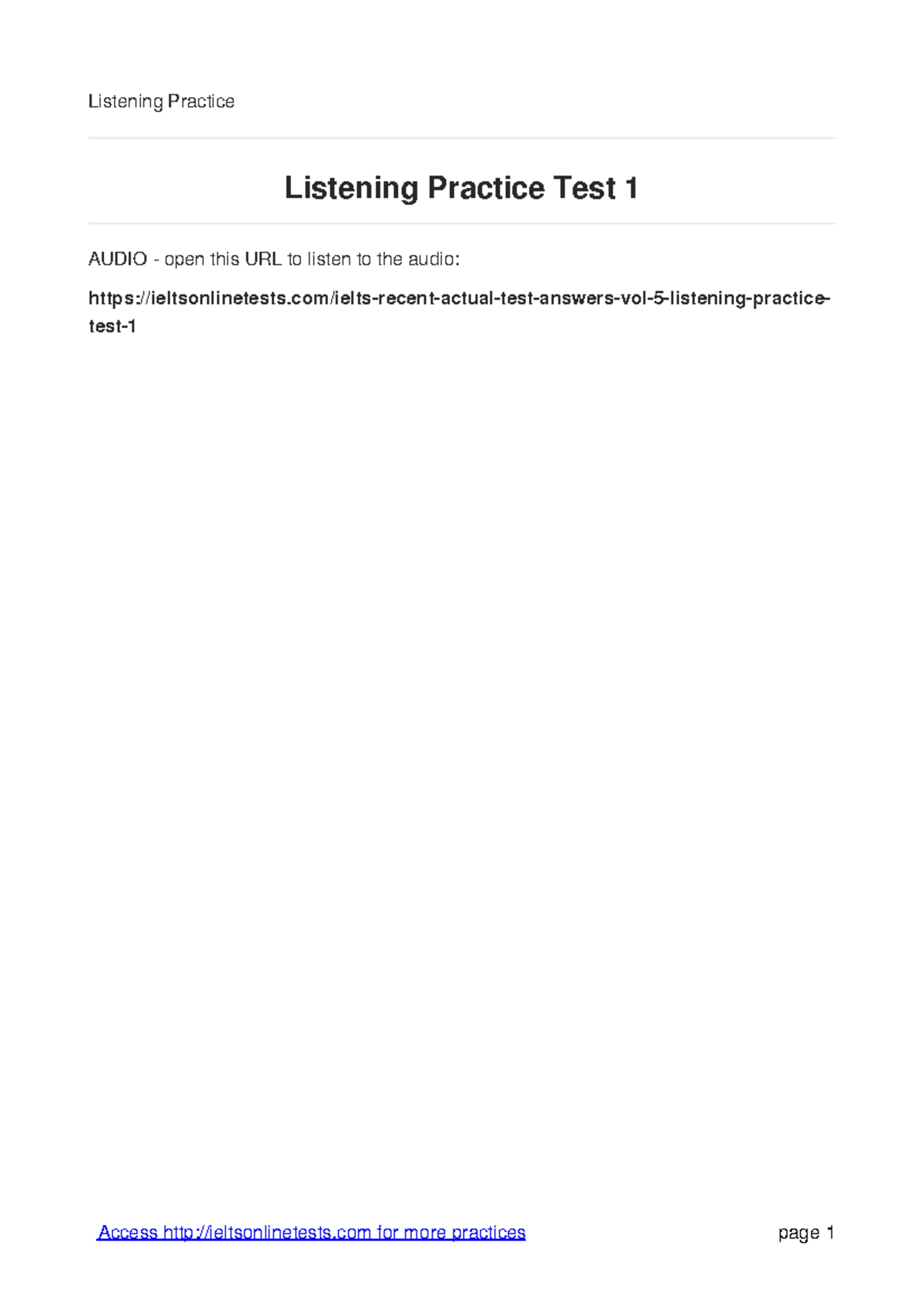 Ielts Online Tests - ####### Listening Practice ####### AUDIO - open ...