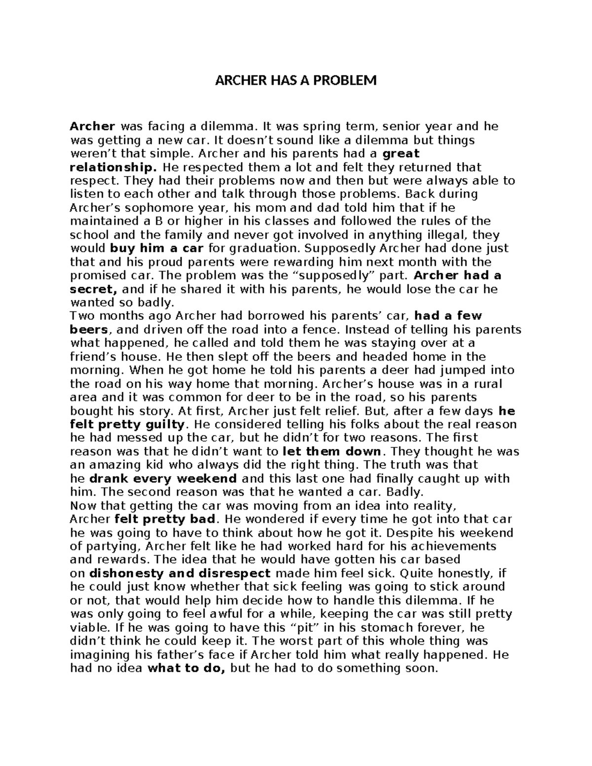 Archer HAS A Problem - ARCHER HAS A PROBLEM Archer was facing a dilemma ...