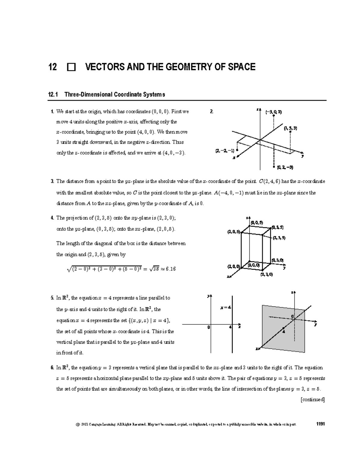 Ch12 answer - Ans - 12 VECTORS AND THE GEOMETRY OF SPACE 12 Three-Dimensional Coordinate Systems ...