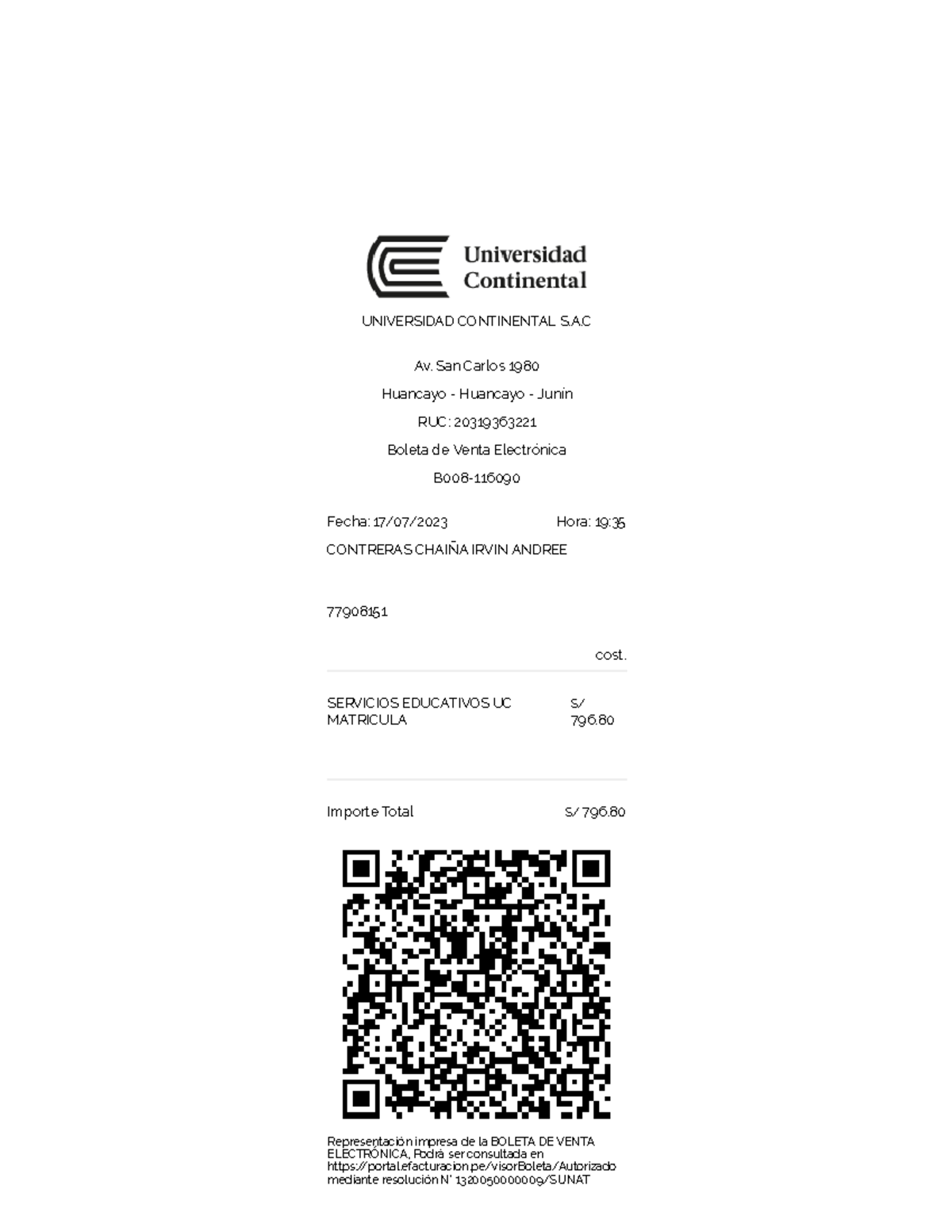 Conti Pay - sssssssssss - Sistemas Constructivos - cost. UNIVERSIDAD ...