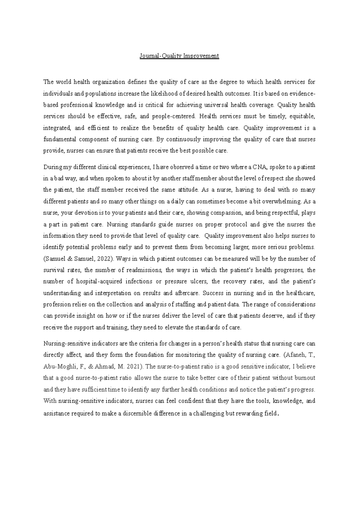 Journal-Quality Improvement - It is based on evidence- based ...