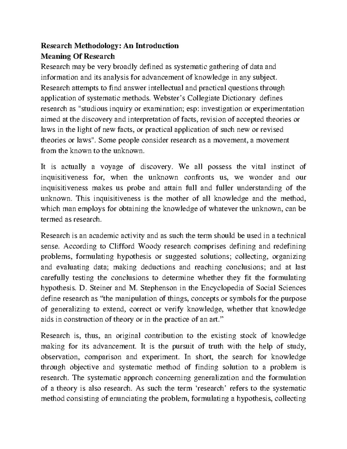 Research methodology-an introduction - Research Methodology: An ...