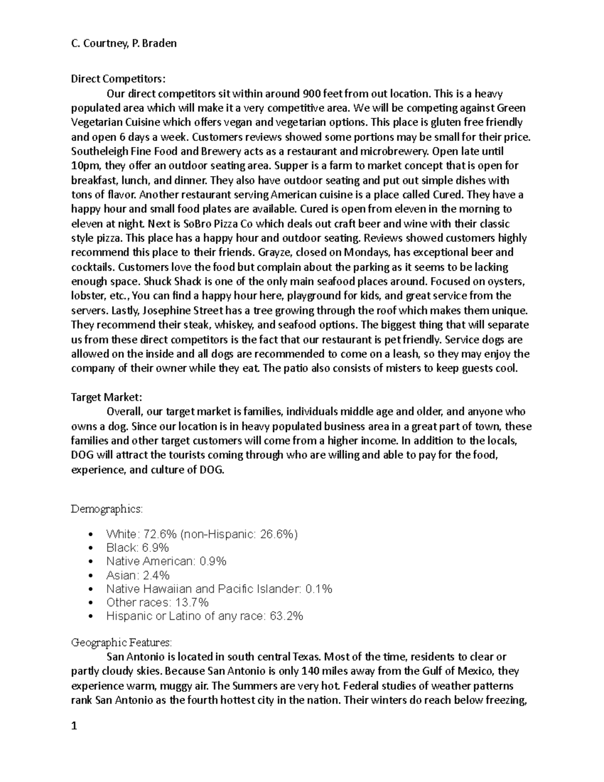 Courtne, Braden, DOG, Business Environment - C. Courtney, P. Braden ...