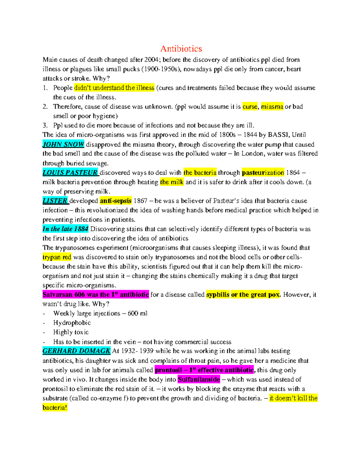 Drug101 notes - Antibiotics Main causes of death changed after 2004 ...
