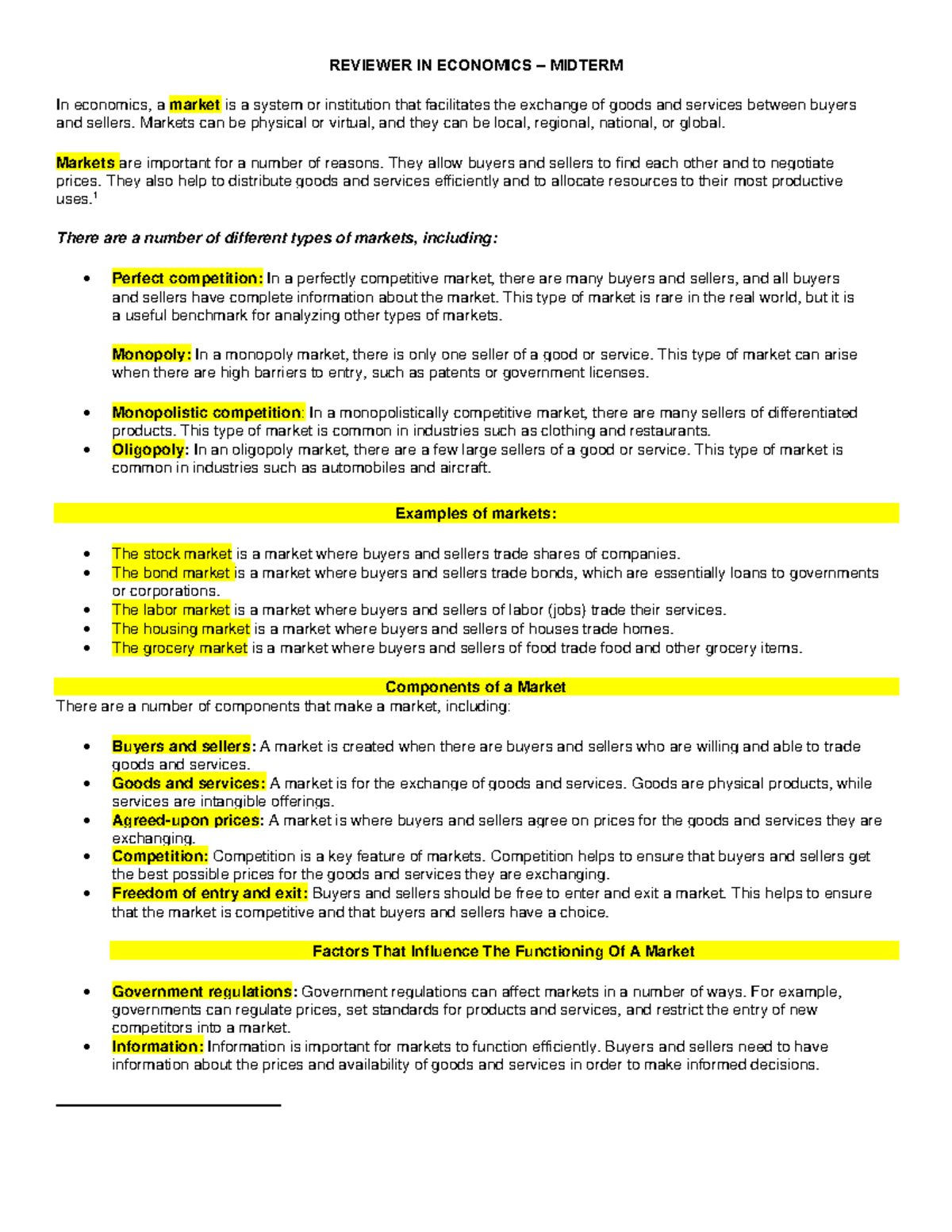 ECO- Reviewer- Midterm - REVIEWER IN ECONOMICS – MIDTERM In economics ...