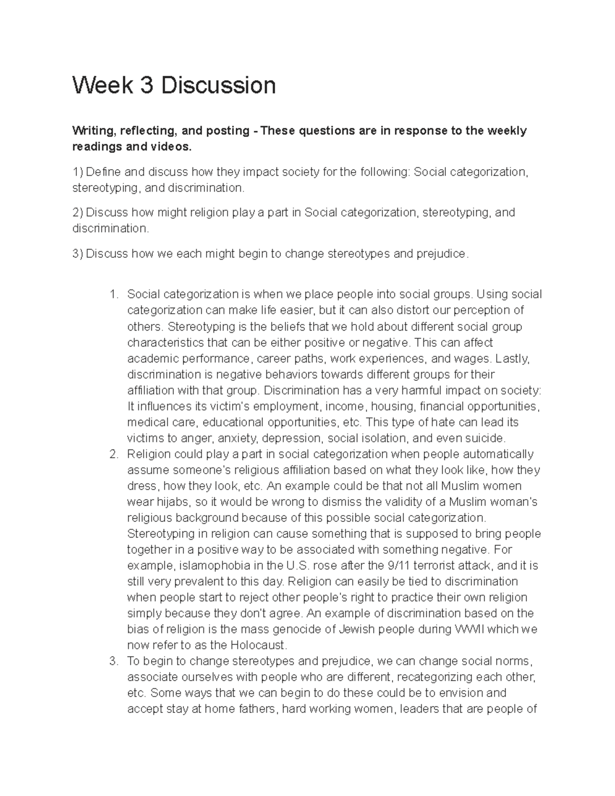 Week 3(17) - Google Docs - Week 3 Discussion 32 Writing, reflecting ...