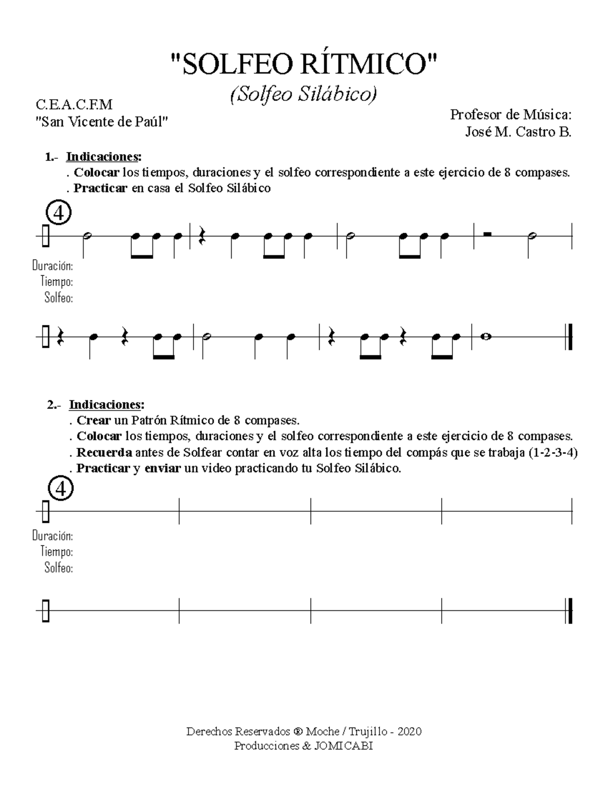 Solfeo Rítmico 1 - VIVE - Û T T T S T T T T Û T T T Û S T S T T Û T T S ...